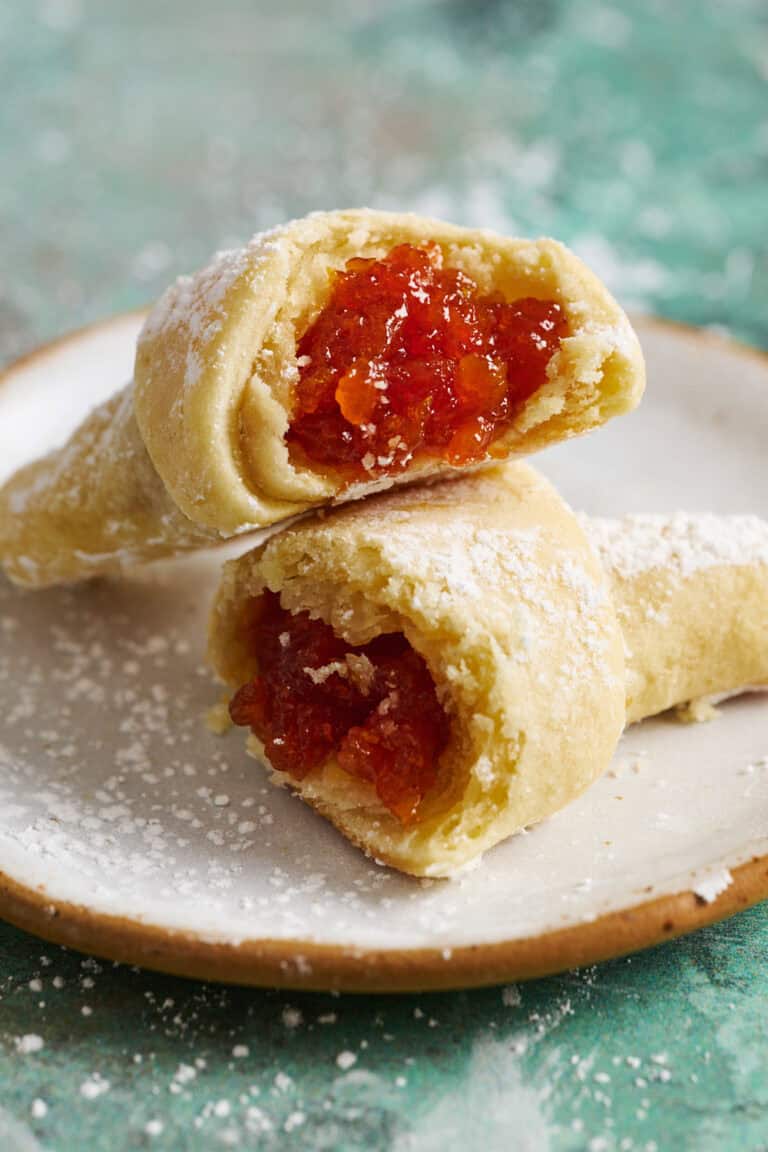 Traditional Kifle Crescent Cookies with Homemade Jam