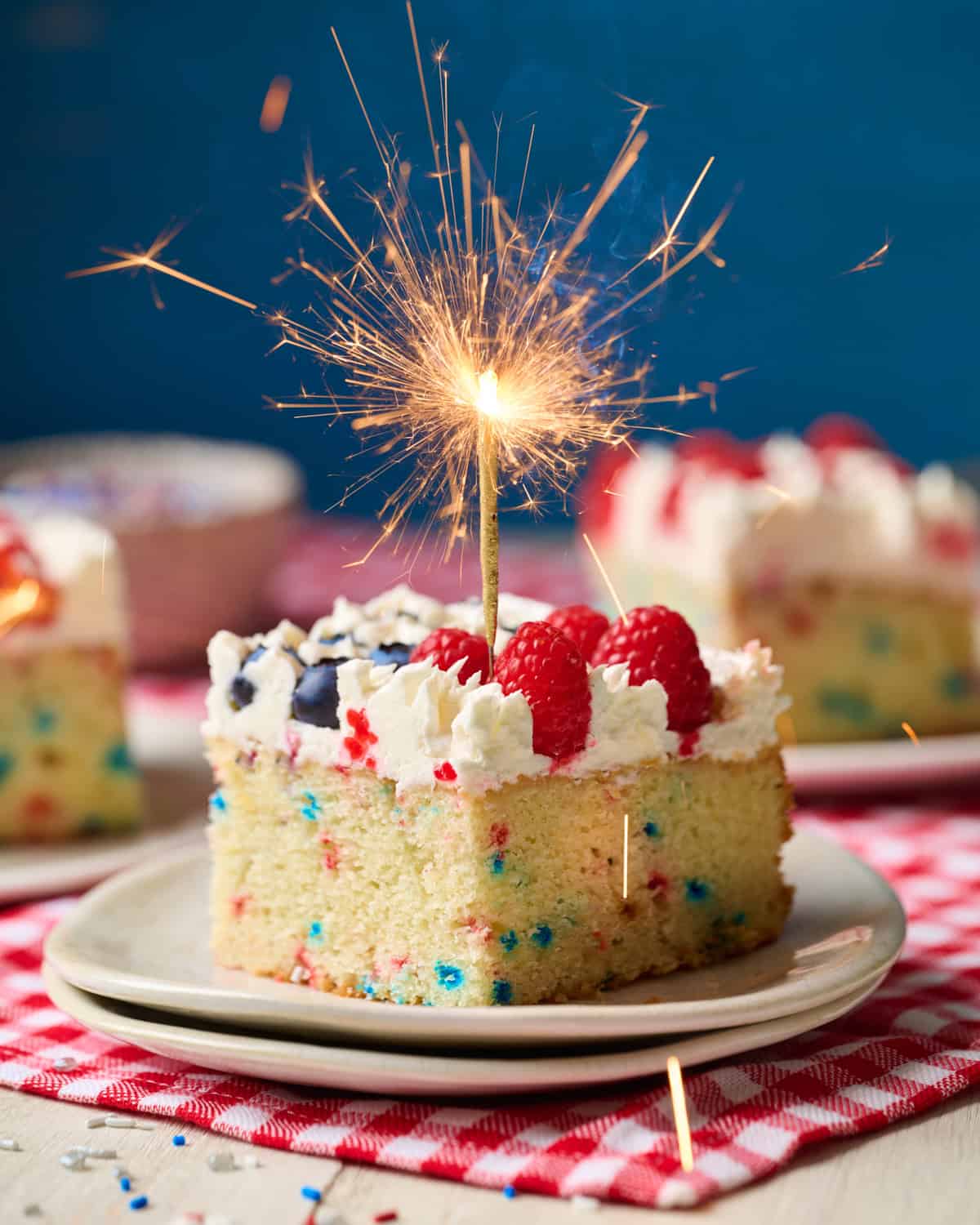 USA Flag Cake Recipe (from scratch!)